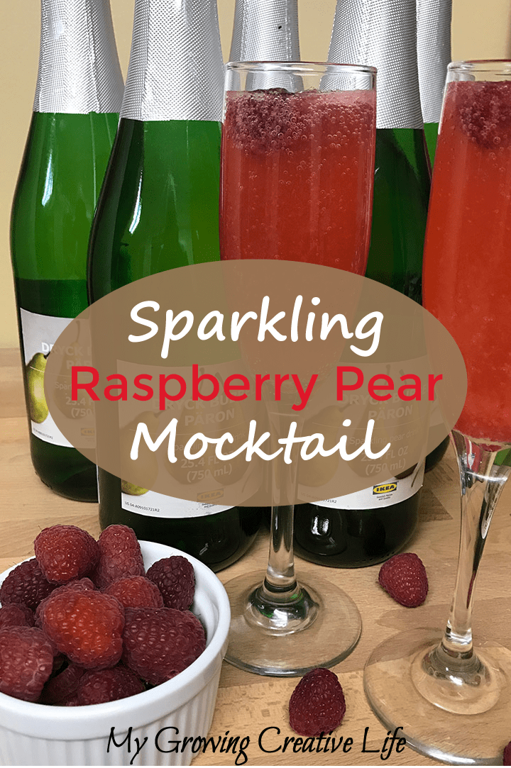 Sparkling Raspberry Pear Mocktail - My Growing Creative Life